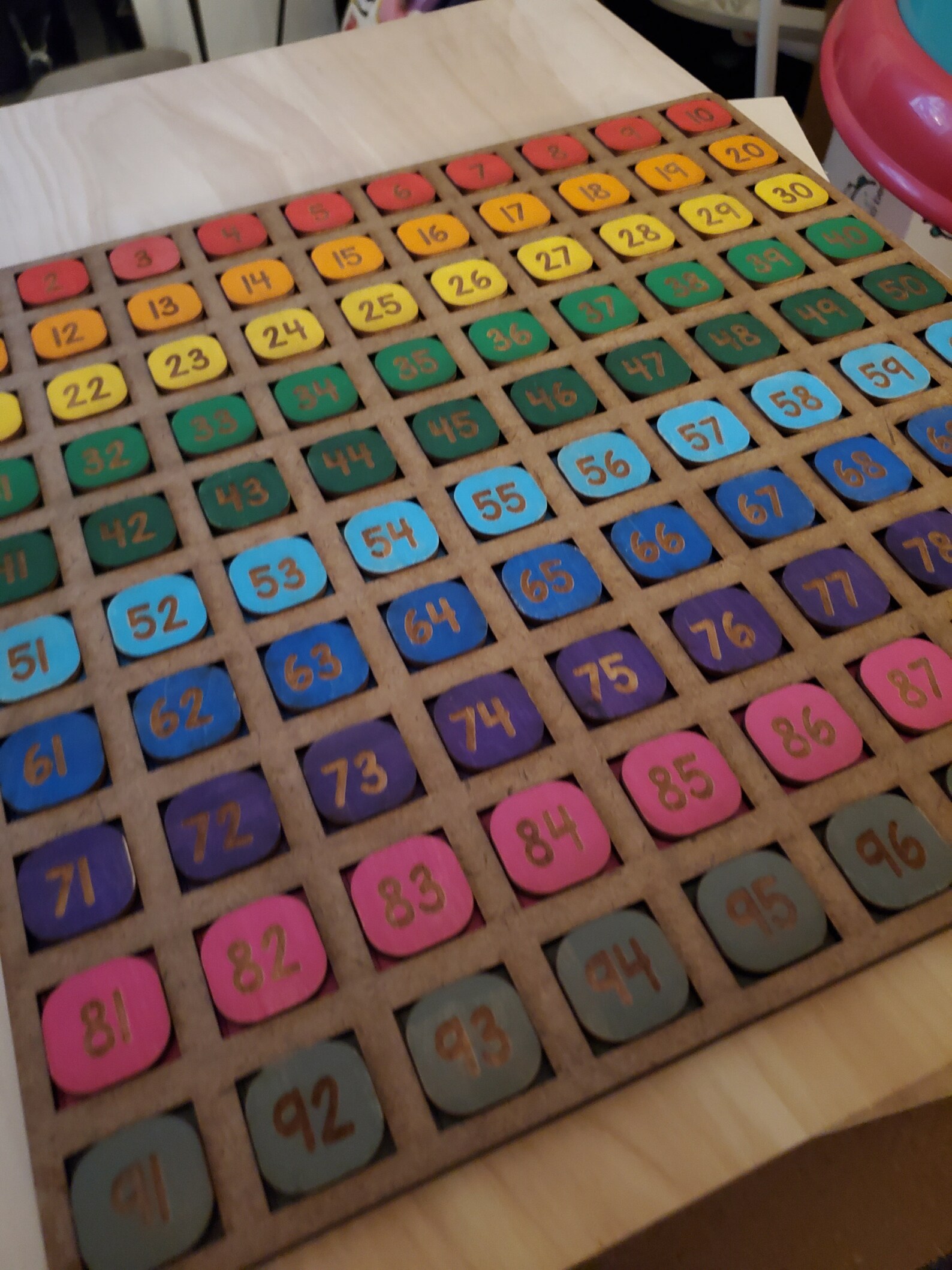 Laser Engraved 100 Chart Number Puzzle - Etsy