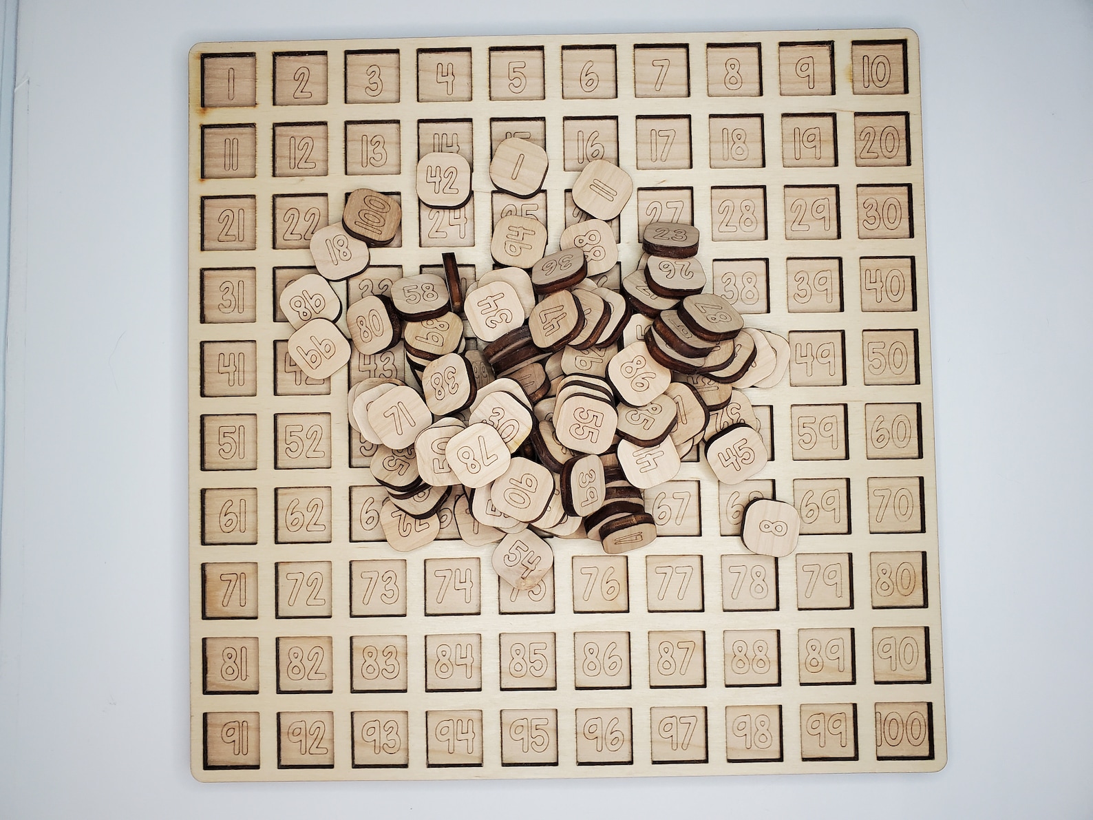 Laser Engraved 100 Chart Number Puzzle - Etsy
