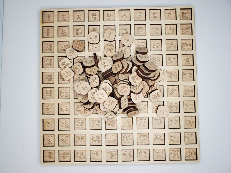 Laser Engraved 100 Chart Number Puzzle - Etsy