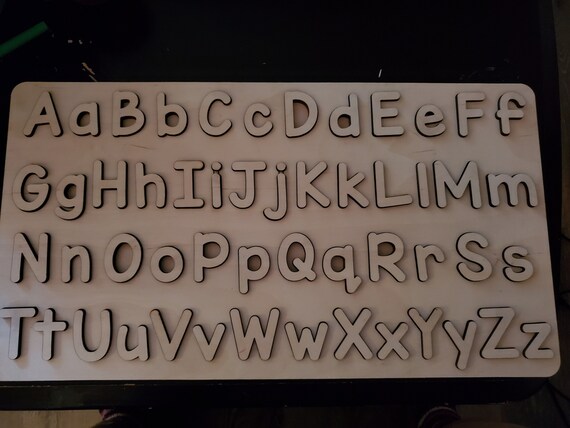 Upper and Lower Case Wood Alphabet Puzzle | Etsy
