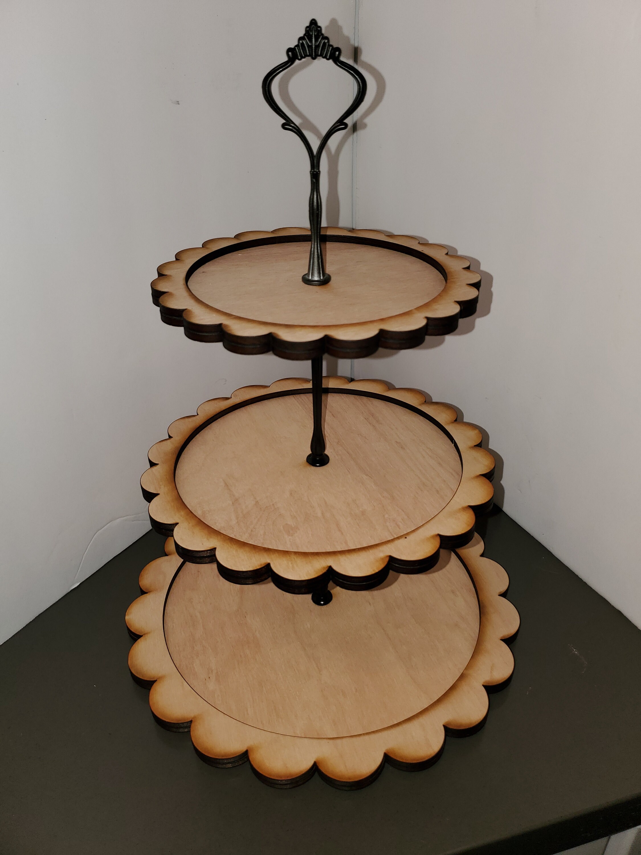 Digital File Scalloped Edge Tiered Tray Tower - Etsy