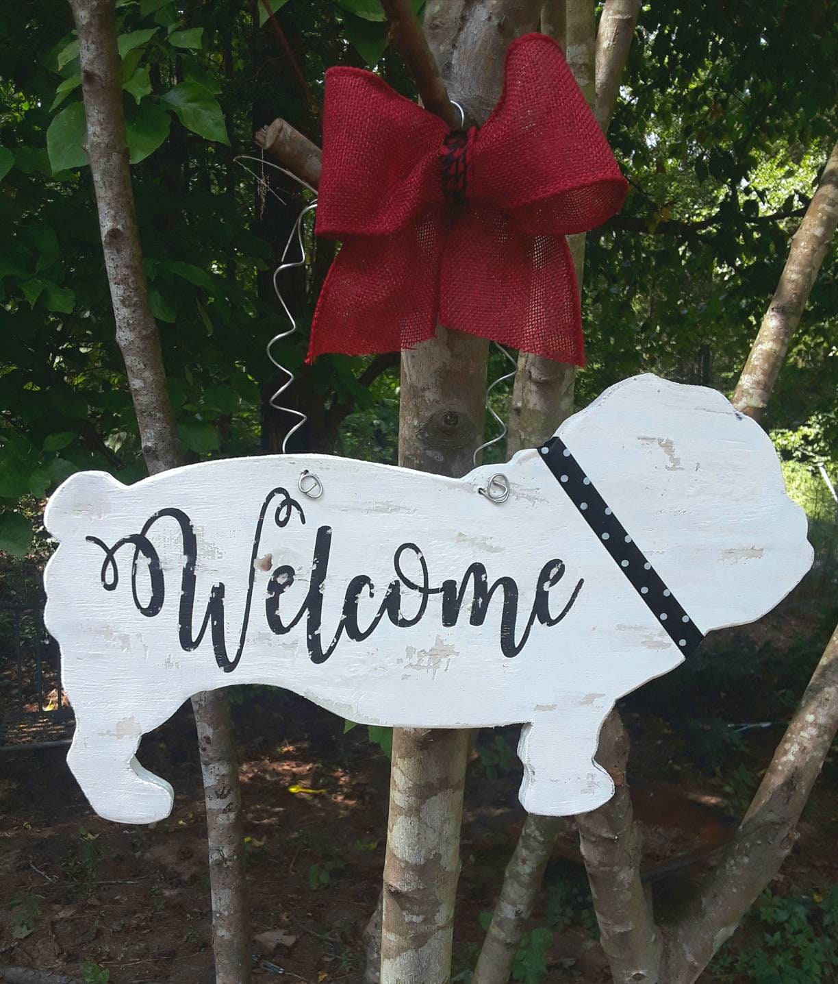 English Bulldog Door Hanger Bulldogs Welcome Sign UGA Georgia Colored ...