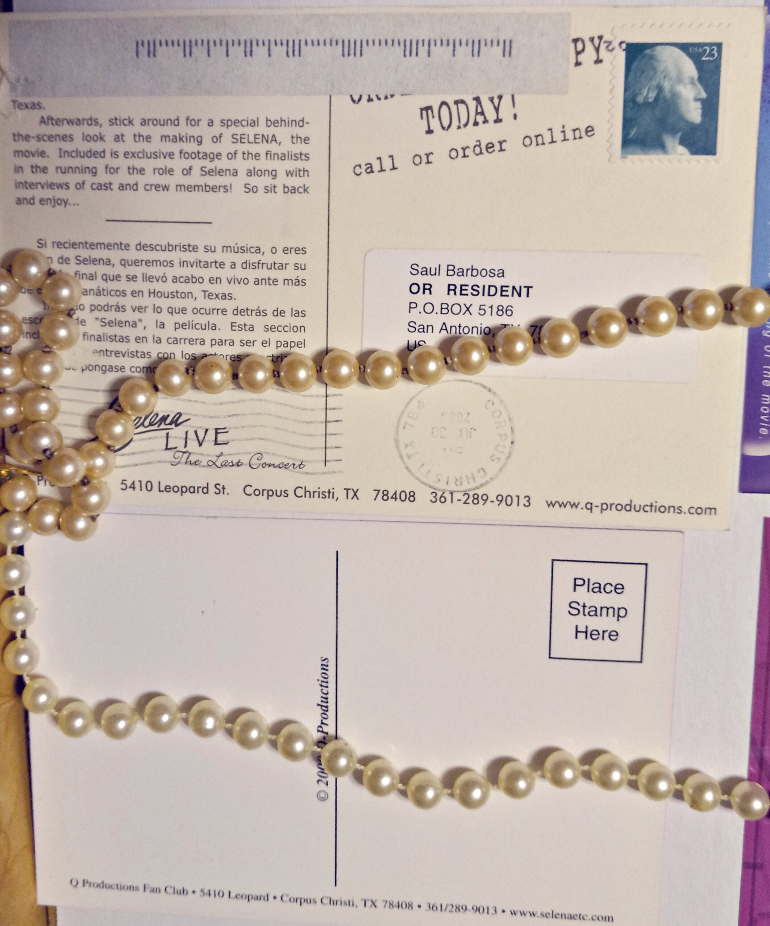 SELENA QUINTANILLA Postcards "selena Live & Calendar" Lot of 2 - Etsy