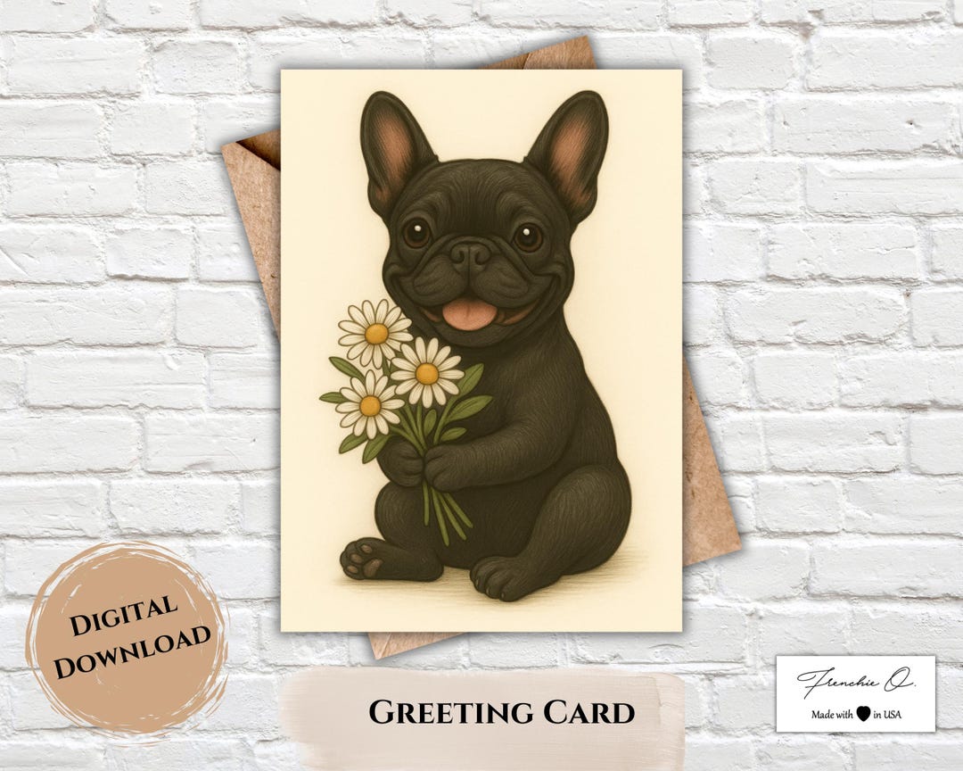 Printable Digital Thank You Card | Thinking of You French Bulldog Card ...