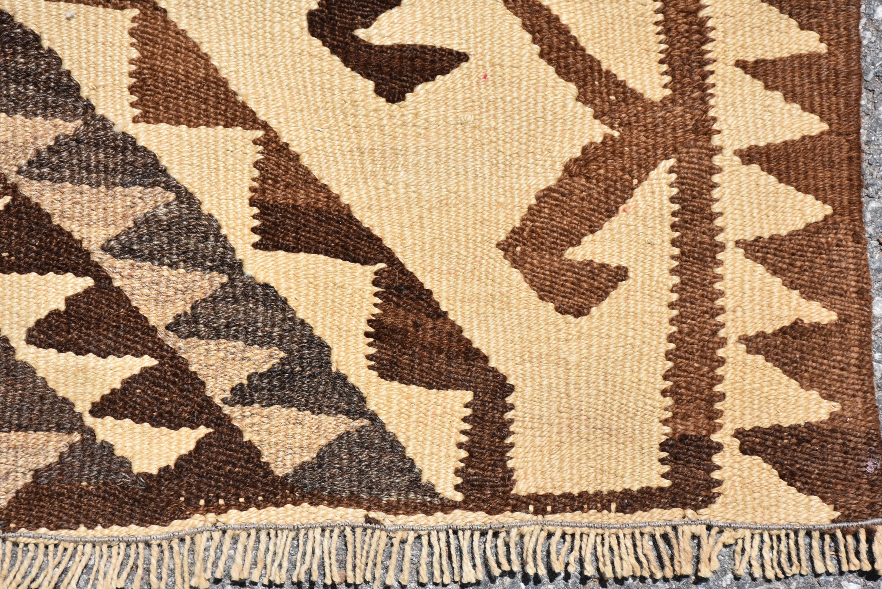 Beige and brown kilim rug Turkish vintage kilim rug Bohemian | Etsy