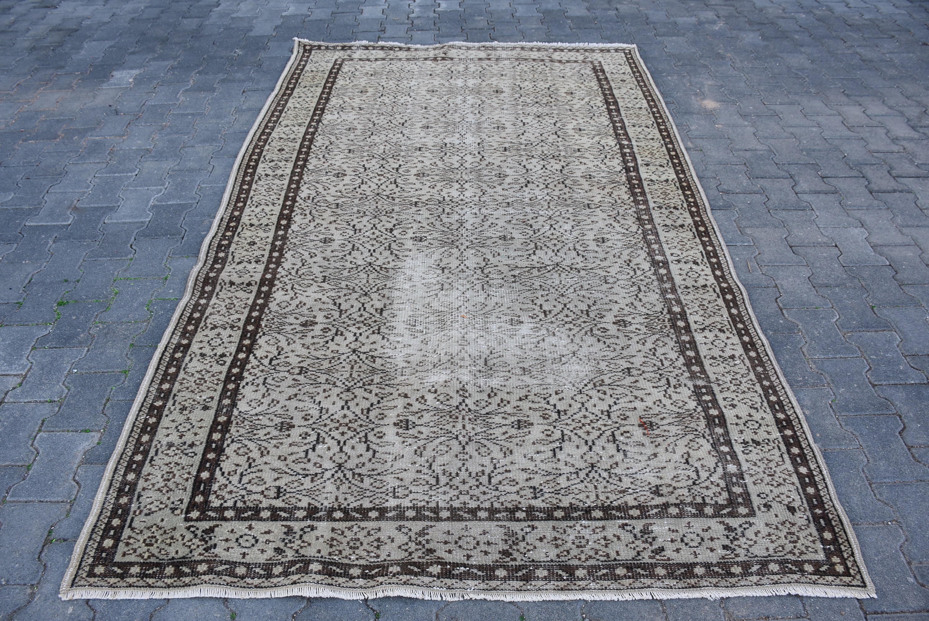 Handknotted rug wool rug bohemian rug FREE SHIPPING 5.4 x 9.2 | Etsy