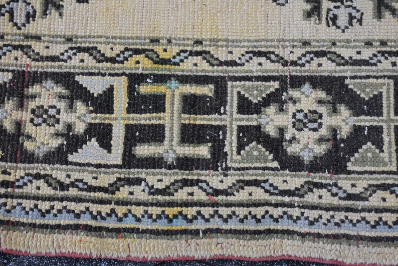 Muted Runner Rug Vintage Hallway Runner Rug Handknotted Rug - Etsy