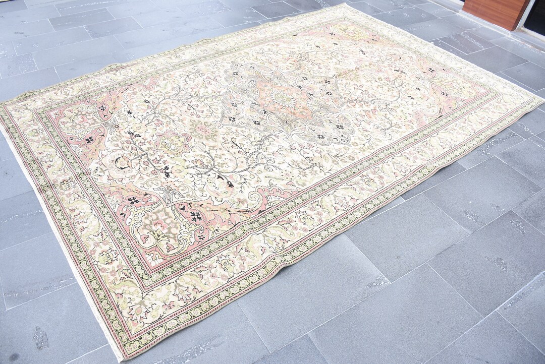 Faded Color Vintage Oversize Rug, Large Size Turkish Rug 6.4x9.8 Ft ...
