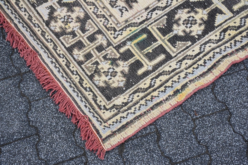 Muted Runner Rug Vintage Hallway Runner Rug Handknotted Rug - Etsy