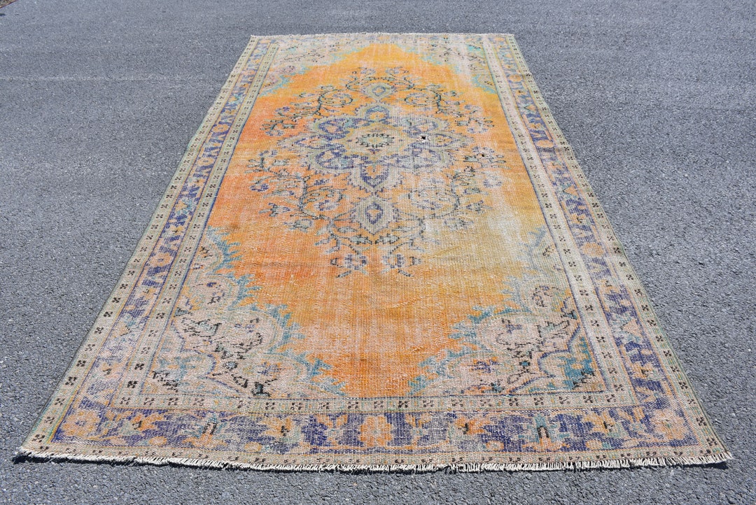 Beige Large Rug Turkish Area Rug Wool Rug Farmhouse Rug 5.7 - Etsy