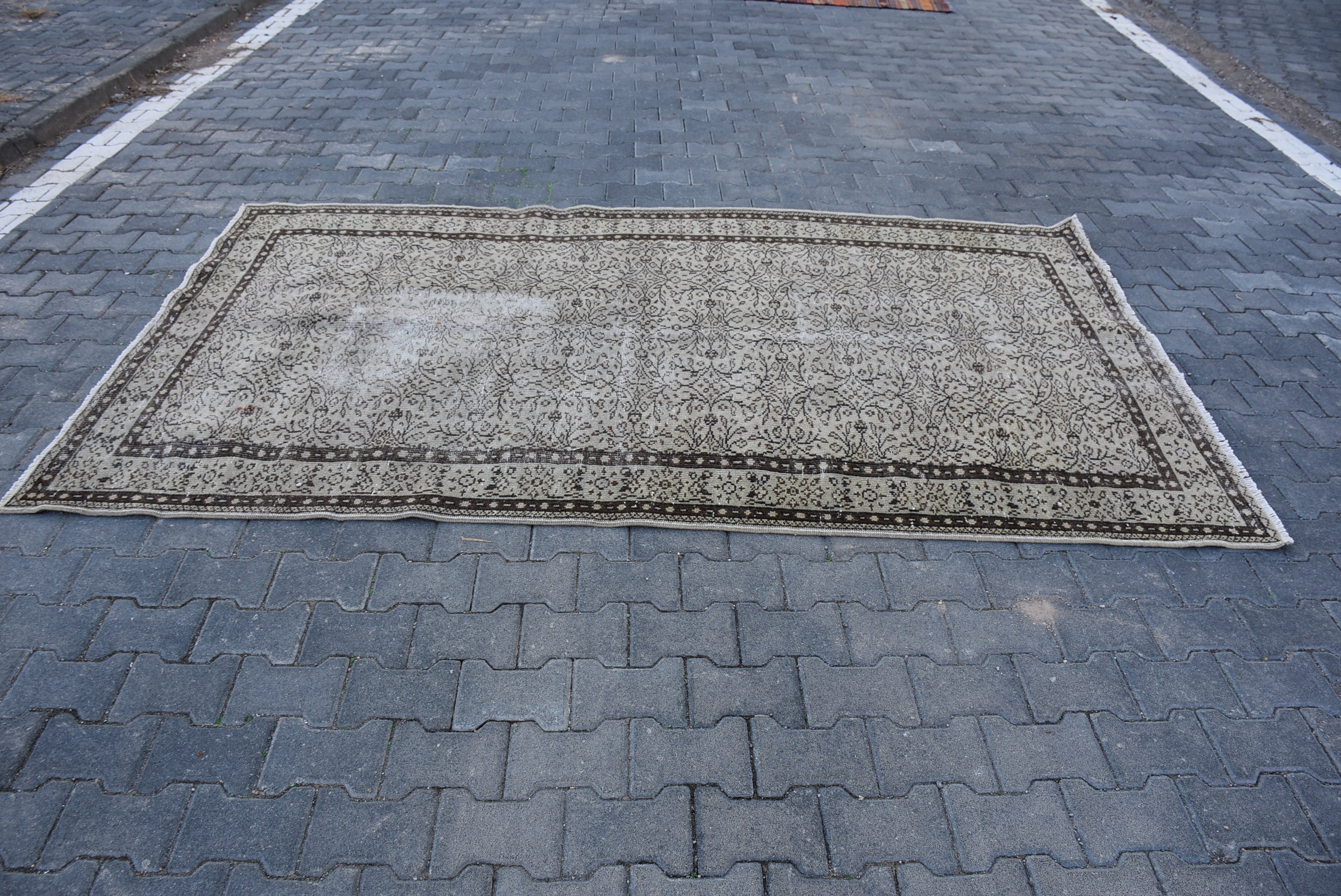 Handknotted rug wool rug bohemian rug FREE SHIPPING 5.4 x 9.2 | Etsy