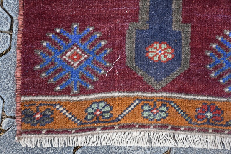 Organic Vintage Rug Red Color Rug Farmhouse Rug 1.2 X 3.5 Ft - Etsy