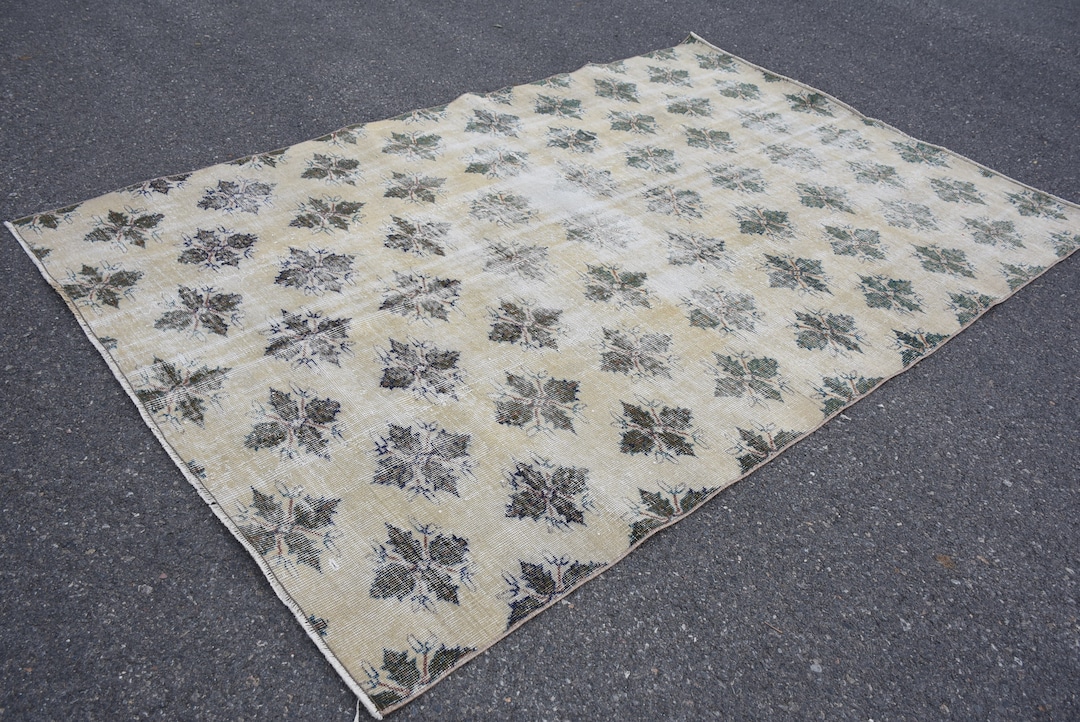 Vintage Large Rug, Rustic Rug, Natural Wool Rug, Kitchen Rug, Bedroom ...