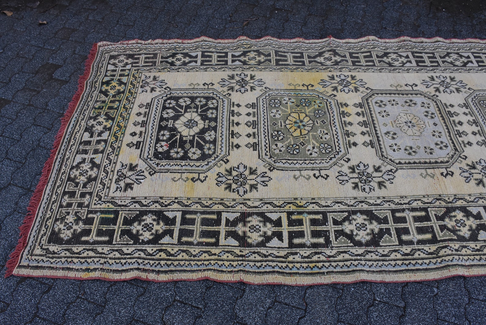 Muted Runner Rug Vintage Hallway Runner Rug Handknotted Rug - Etsy