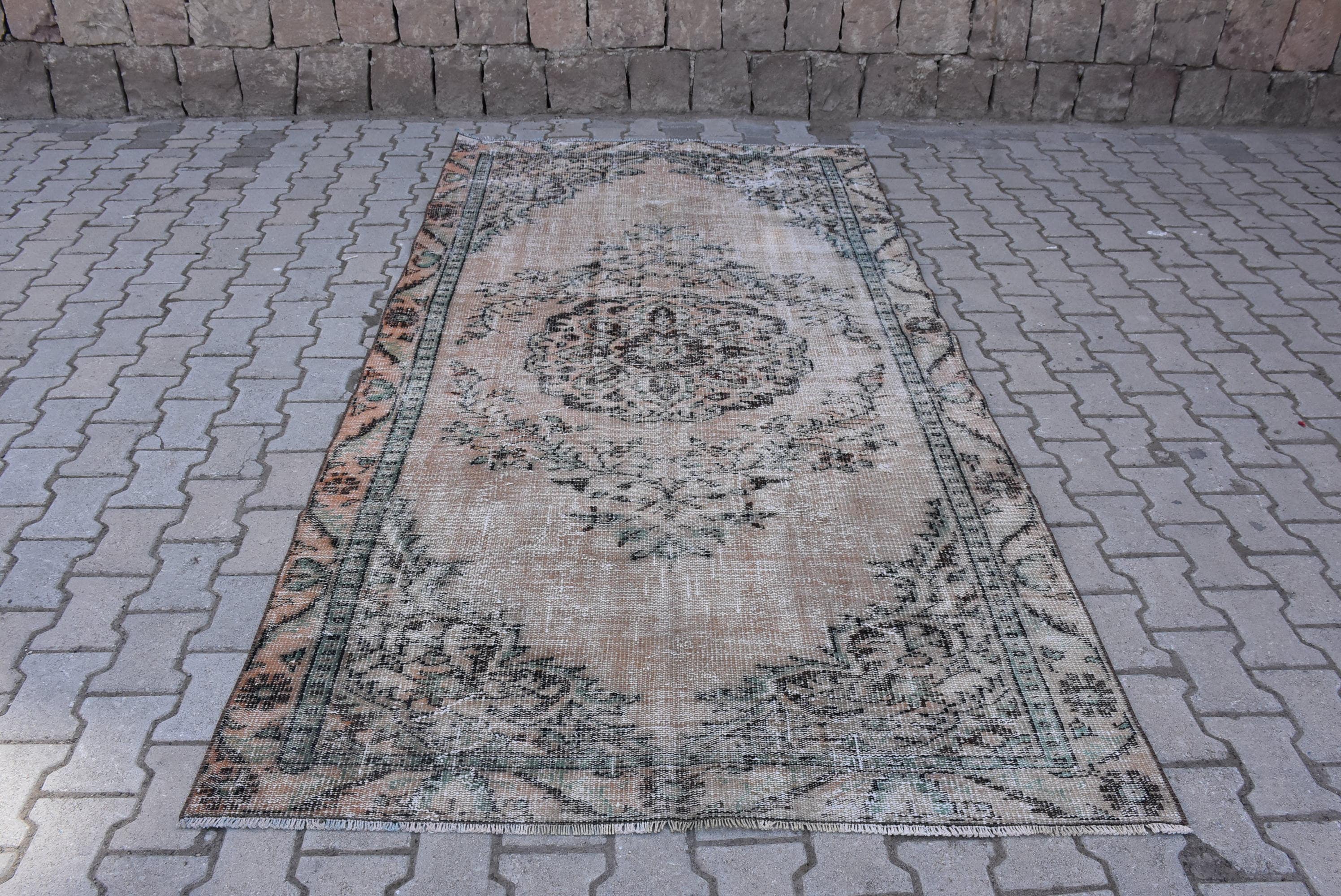 Faded orange rug Vintage large rug Turkish rug Handmade | Etsy