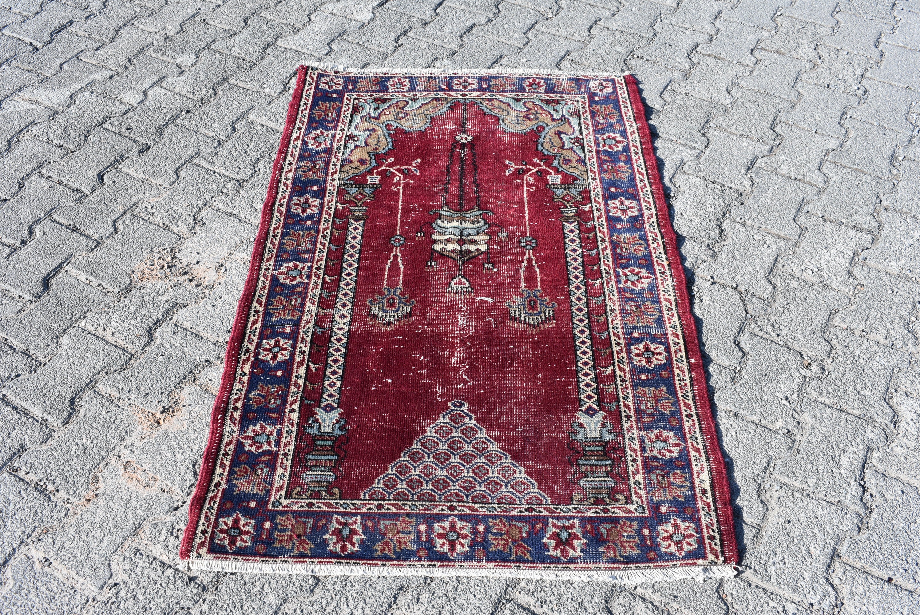 Turkish small rug vintage rug house decor 2.8 x 4.5ft aztec | Etsy