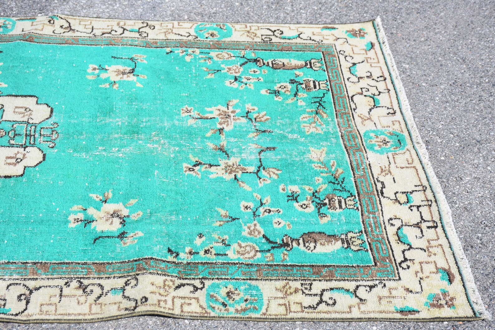 Vintage Turkish Rug Handmade Green Rug Bohemian Rug Home - Etsy