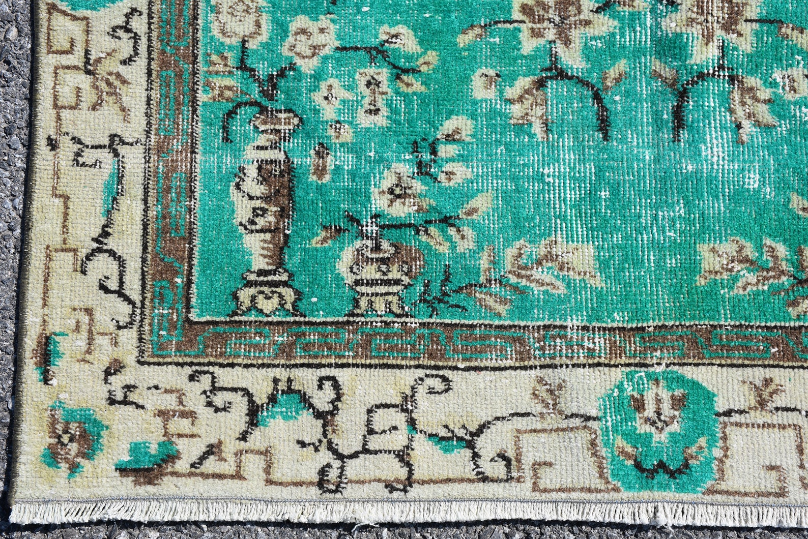 Vintage Turkish Rug Handmade Green Rug Bohemian Rug Home - Etsy