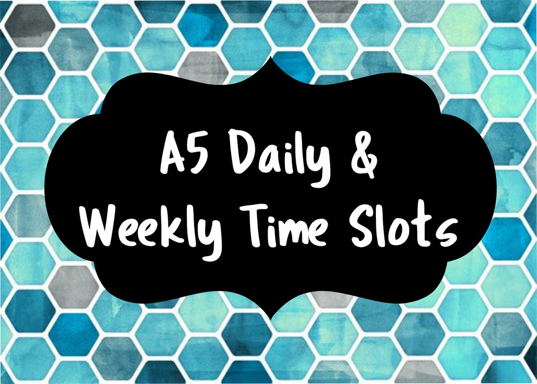 Printable A5 Weekly Overview & Daily Time Slot Inserts - Etsy