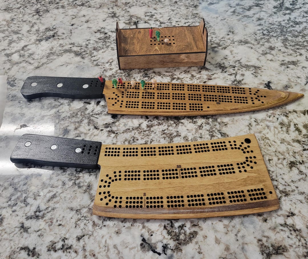 Chef Knife Cribbage Board With Pegs - Etsy