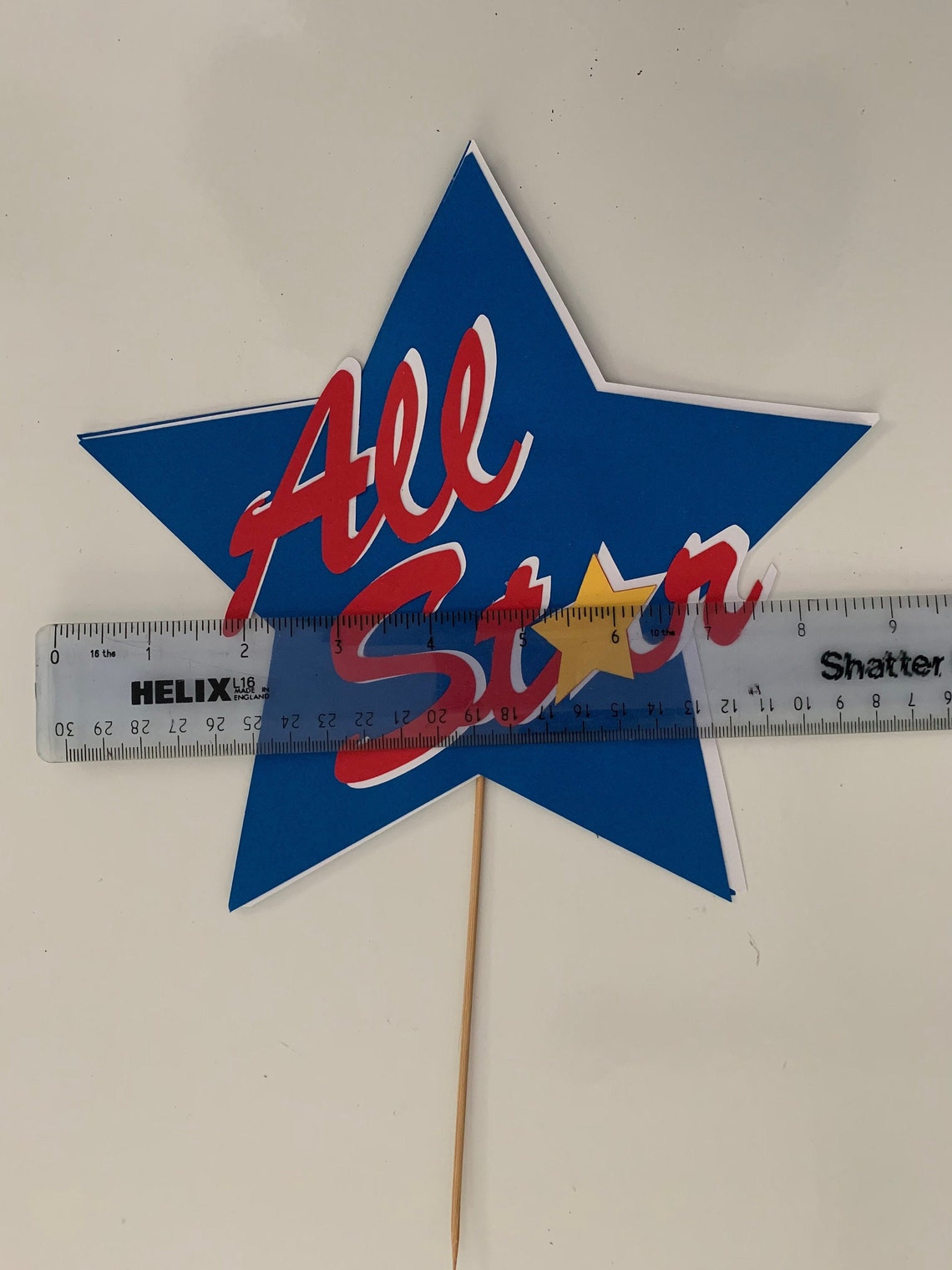 All Star Star Cake Topper Blue Red White and Yellow - Etsy