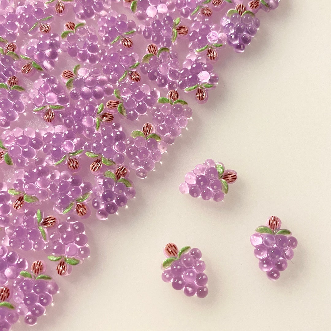 10 X Purple Grapes Nail Charm, Spring/summer Fruit Nail Art Decoration ...
