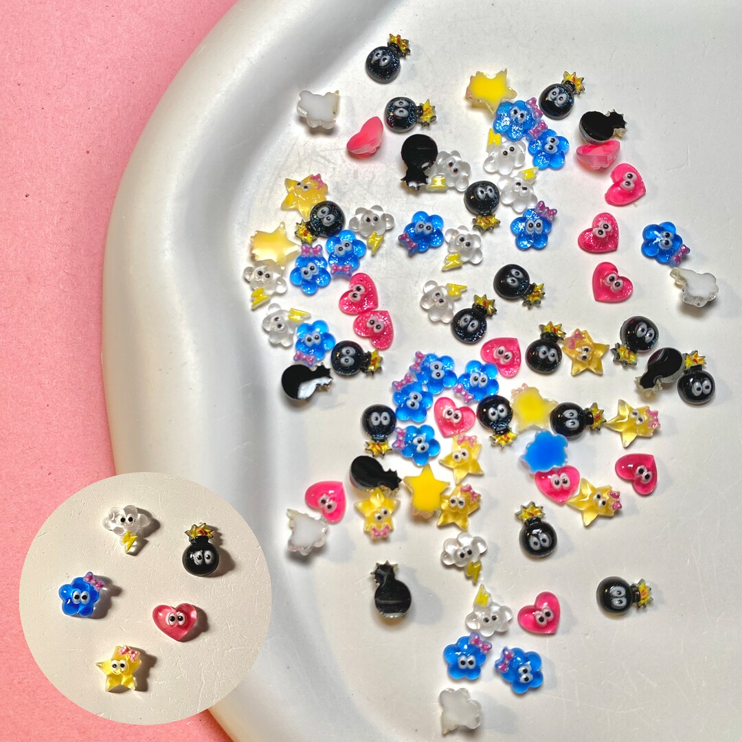 Mini Dopamine Mood Emoji Nail Charm, 3D Nail Art Decoration, DIY Craft ...