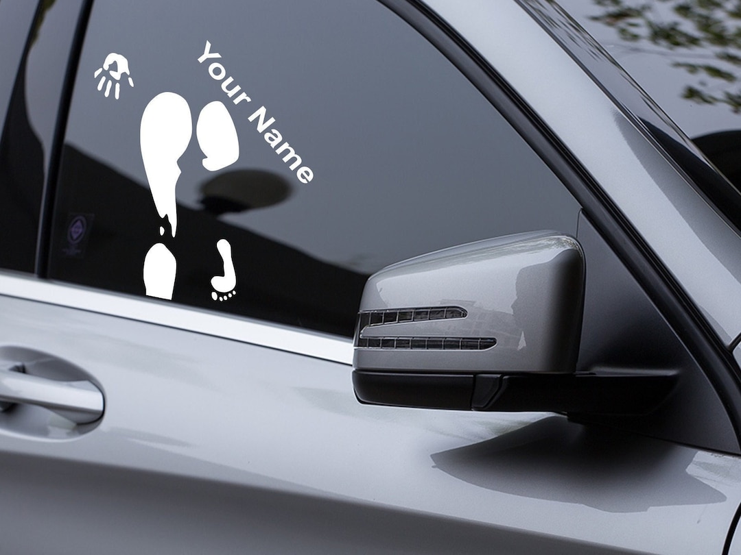 Body Art Outline With Name Car Decal, Funny Car Stickers, Car Decal ...