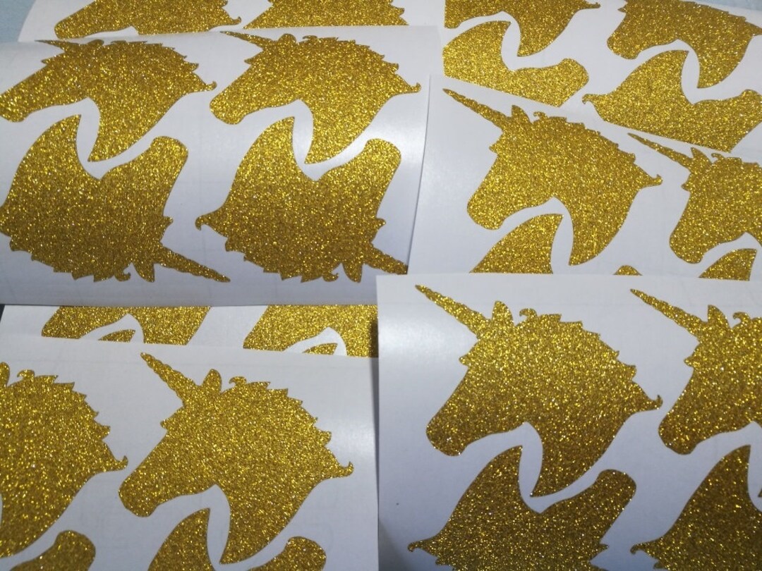 20 Glitter Unicorn Head Stickers, Kids Birthday Party, Envelope Seals ...