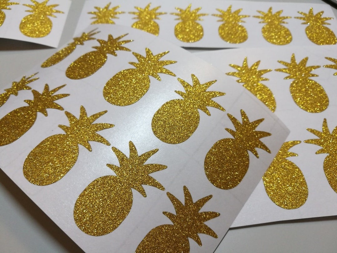 18 Glitter Pineapple Stickers, Kids Birthday Party, Wedding Envelope ...