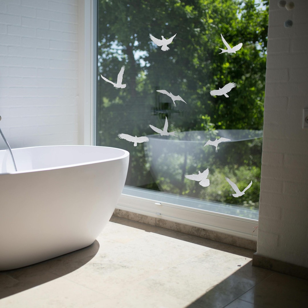 Birds Window Decals, Frosted Clings, Etched Stickers, Removable and ...
