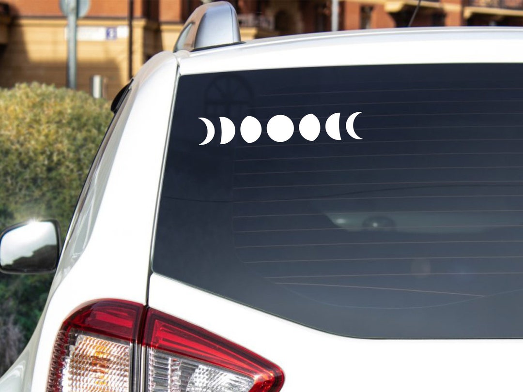 Lunar Phases Car Decal, Moon Phases Car Stickers, Window Sticker ...