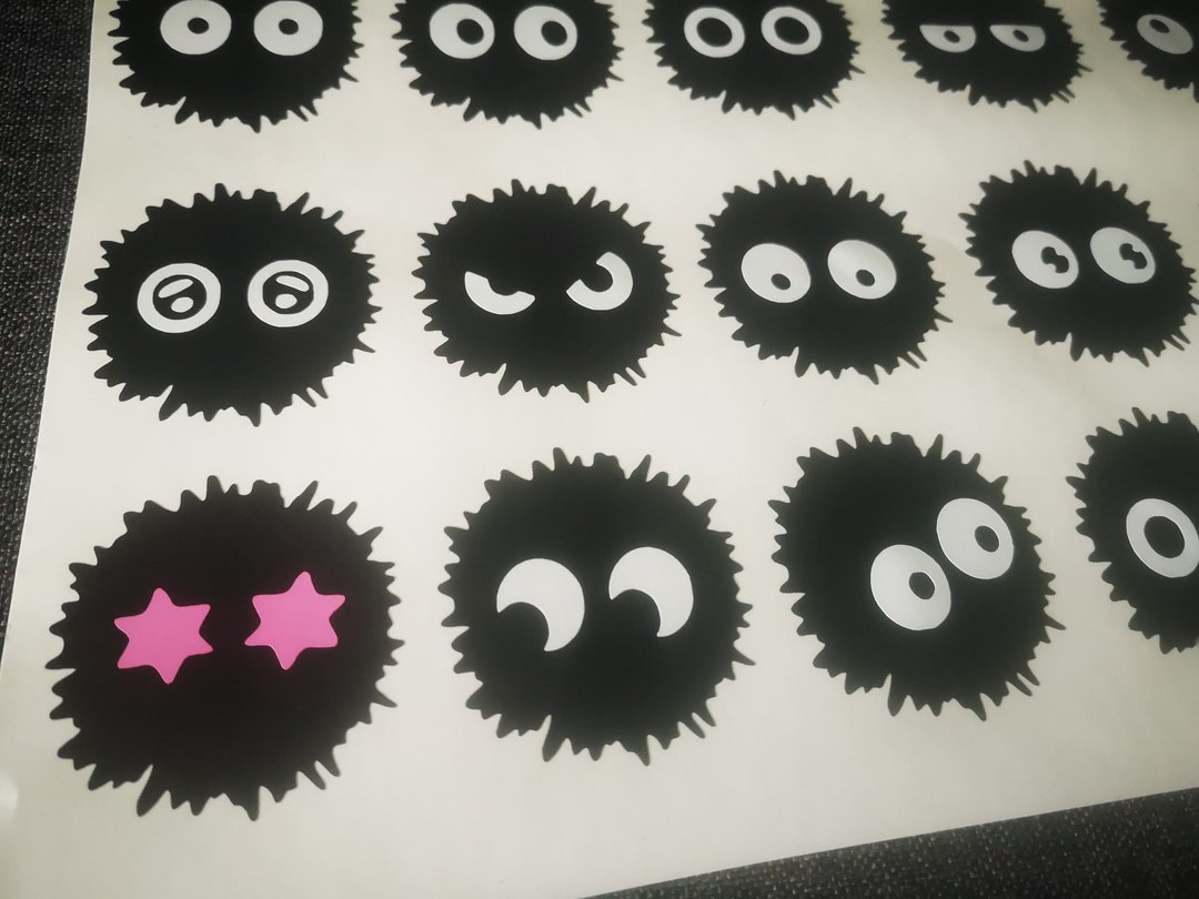 20 Soot Sprites Stickers, Susuwatari Stickers, Nursery Wall Sticker ...
