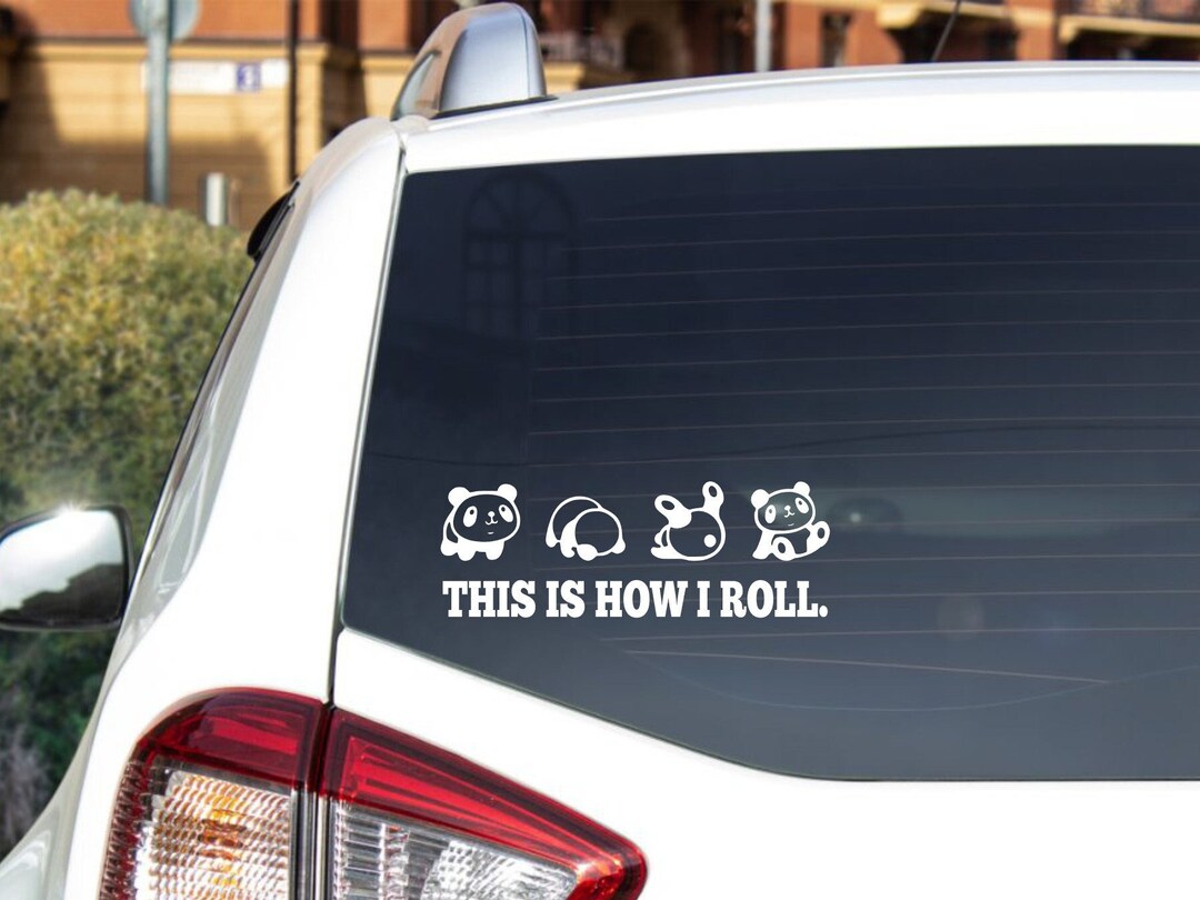 This is How I Roll Decal, Funny Panda Car Stickers, Trackpad Sticker ...