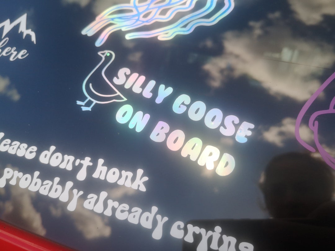 Silly Goose on Board Sticker, Car Stickers, Goose Meme Car Decals ...