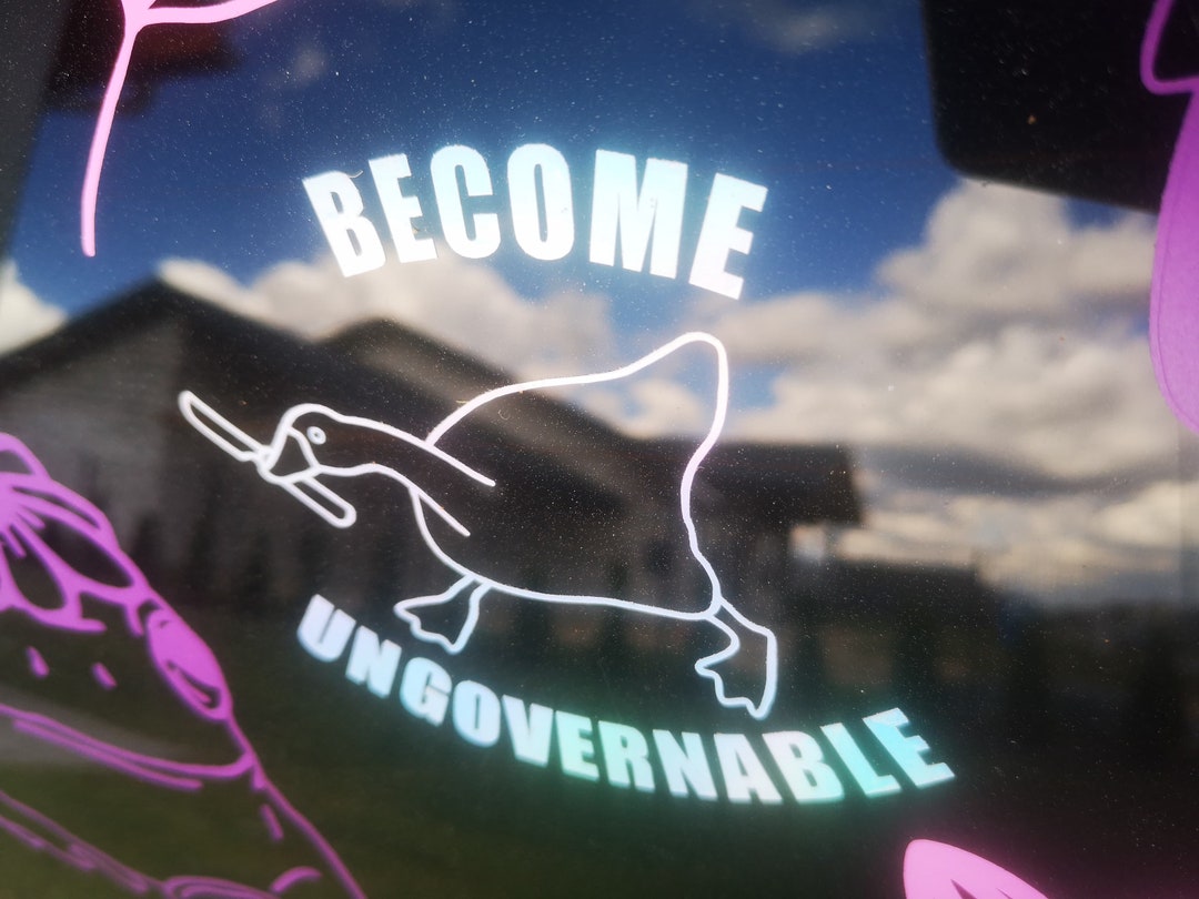 Goose Meme Become Ungovernable Sticker, Car Stickers, Funny Car Decals ...