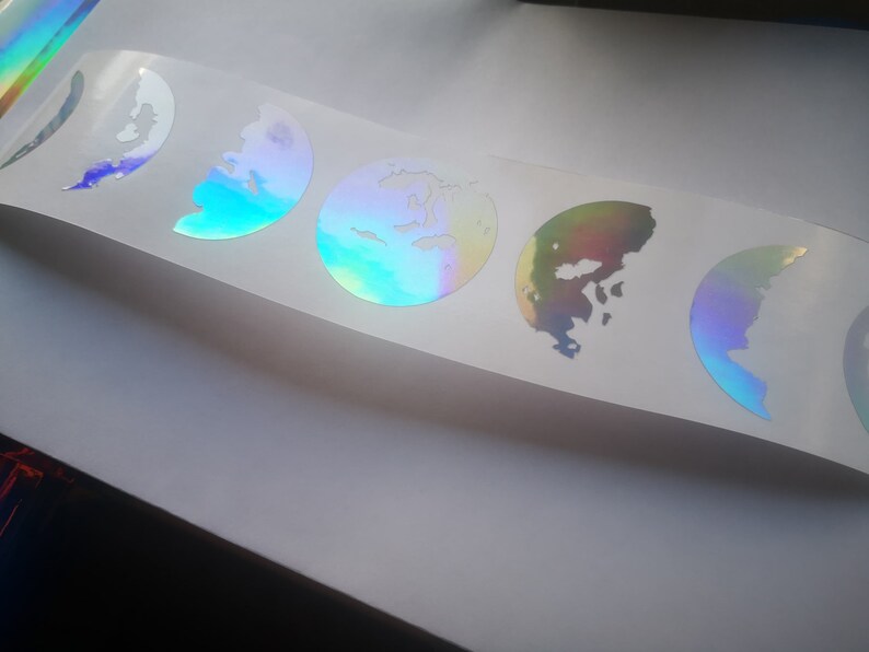 Lunar Phases Decal, Color Changing Sticker, Moon Car Decals, Iridescent ...