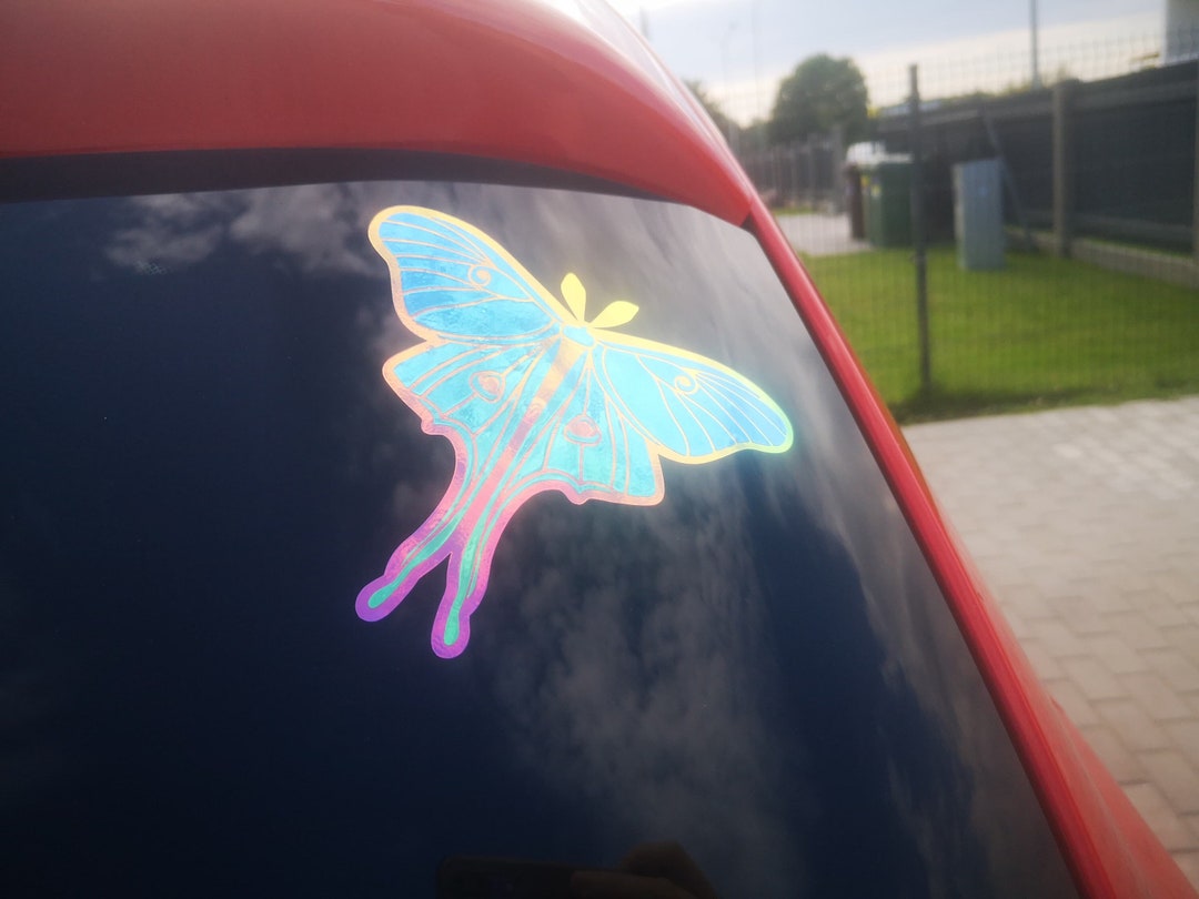 Lunar Moth Decal, Color Changing Sticker, Car Decals, Iridescent Vinyl ...