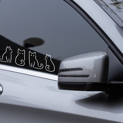 4 Cute Cats Car Decal Kitten Car Stickers Car Decal Window - Etsy