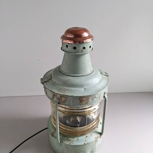 Anker Ship's Marine Lantern Upcycled to Accent Table Floor Lamp - Etsy UK