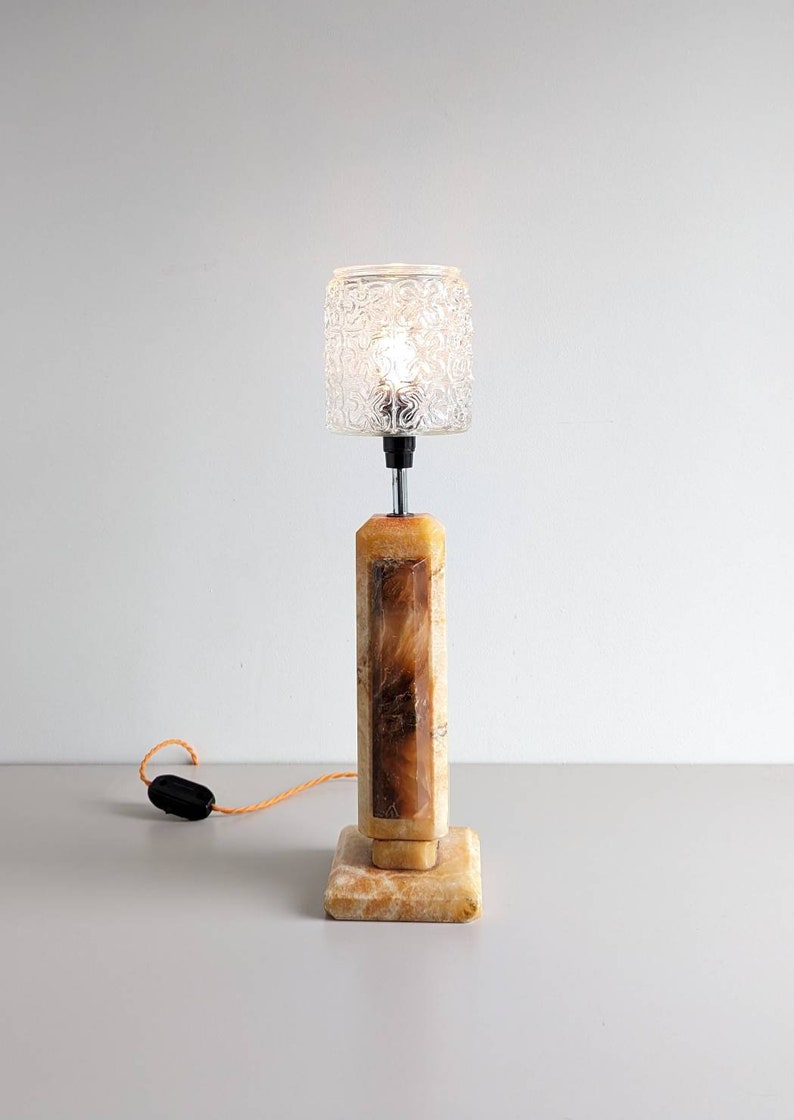Vintage Italian Marble Art Deco Table Light - Etsy