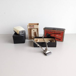 Set of Men's Vintage Philips Traveller Shaver & "alcoso" Hand Operated ...