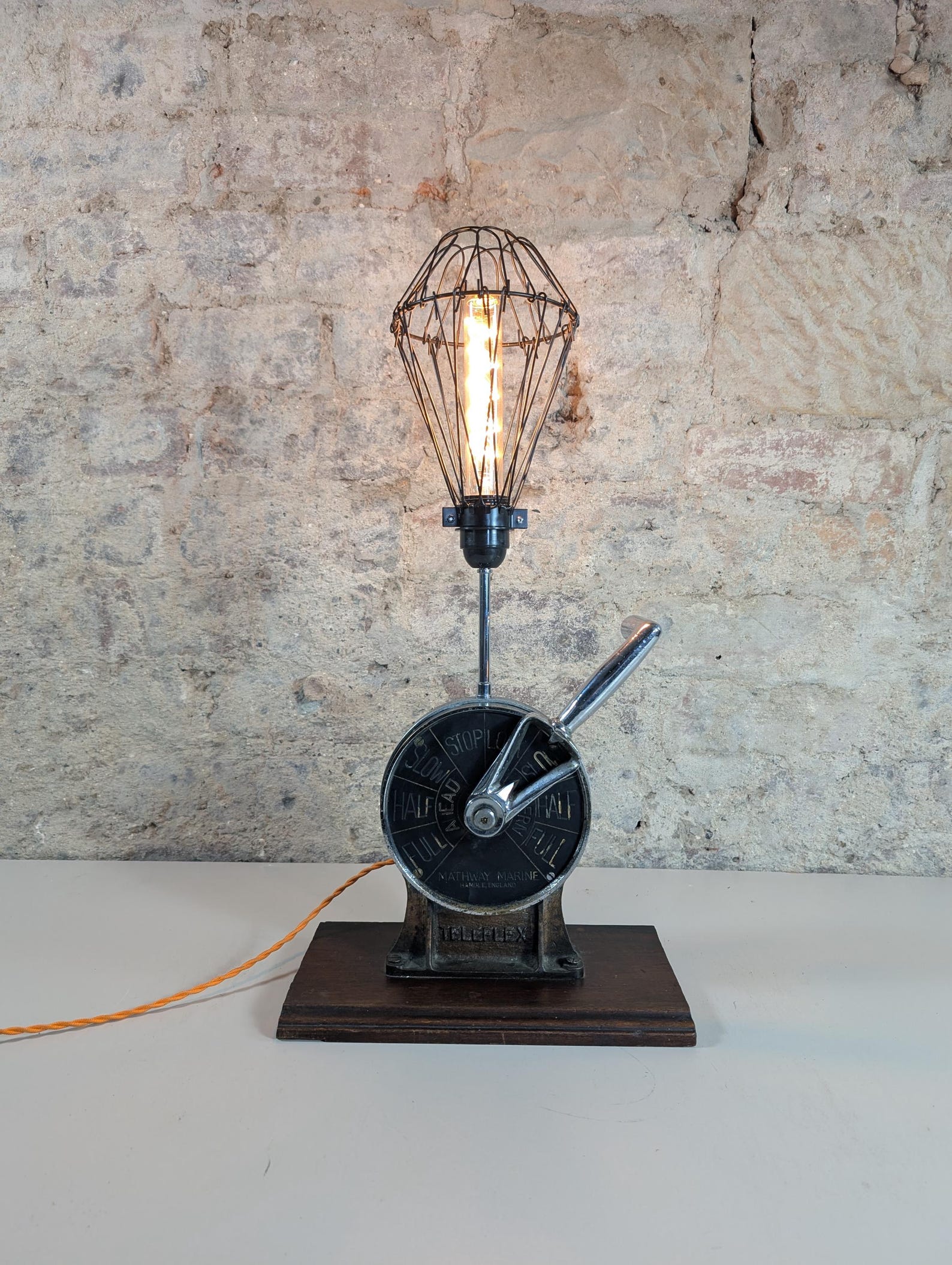 Vintage Upcycled Accent Lamp Made From Mathway Marine Telegraph, Hamble ...