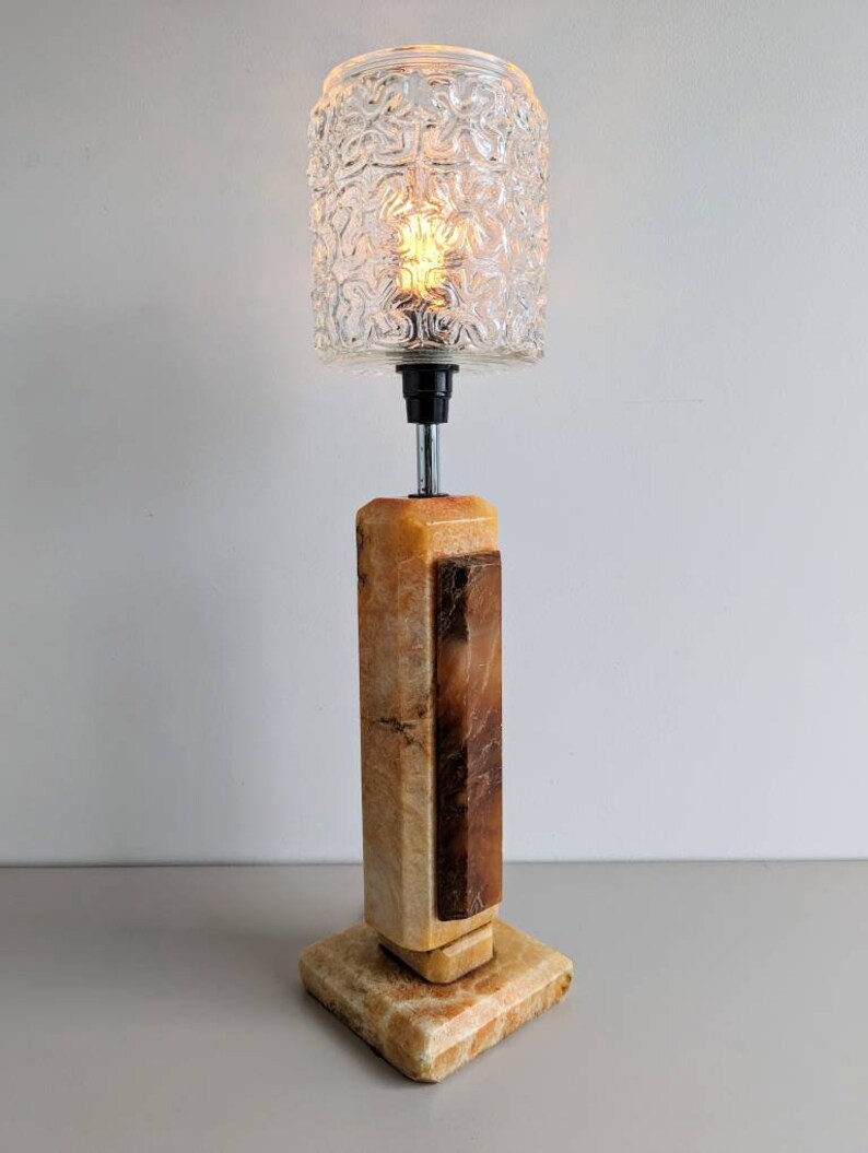 Vintage Italian Marble Art Deco Table Light - Etsy