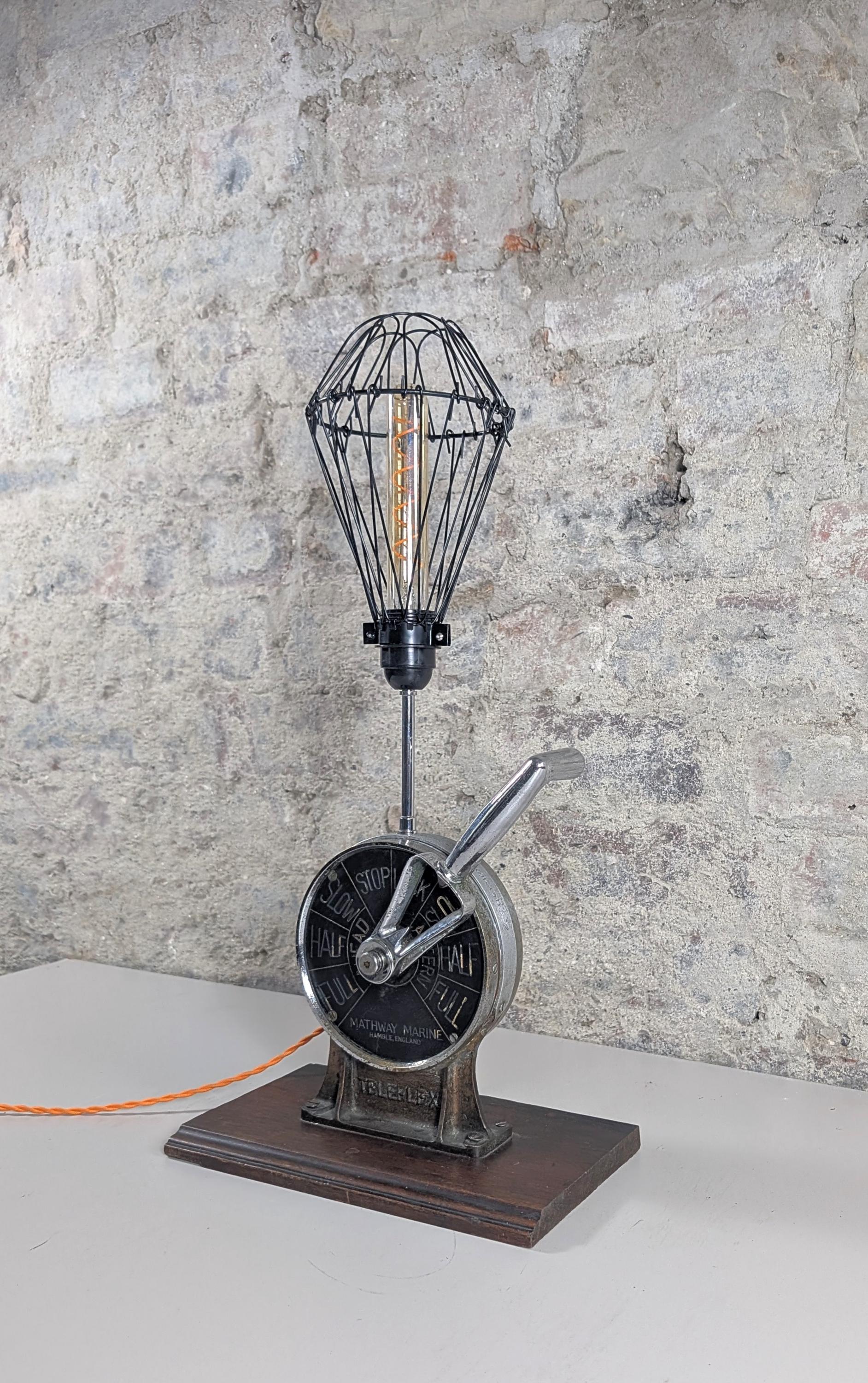 Vintage Upcycled Accent Lamp Made From Mathway Marine Telegraph, Hamble ...