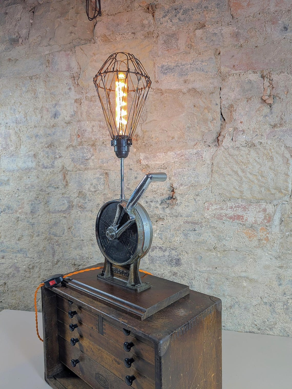 Vintage Upcycled Accent Lamp Made From Mathway Marine Telegraph, Hamble ...