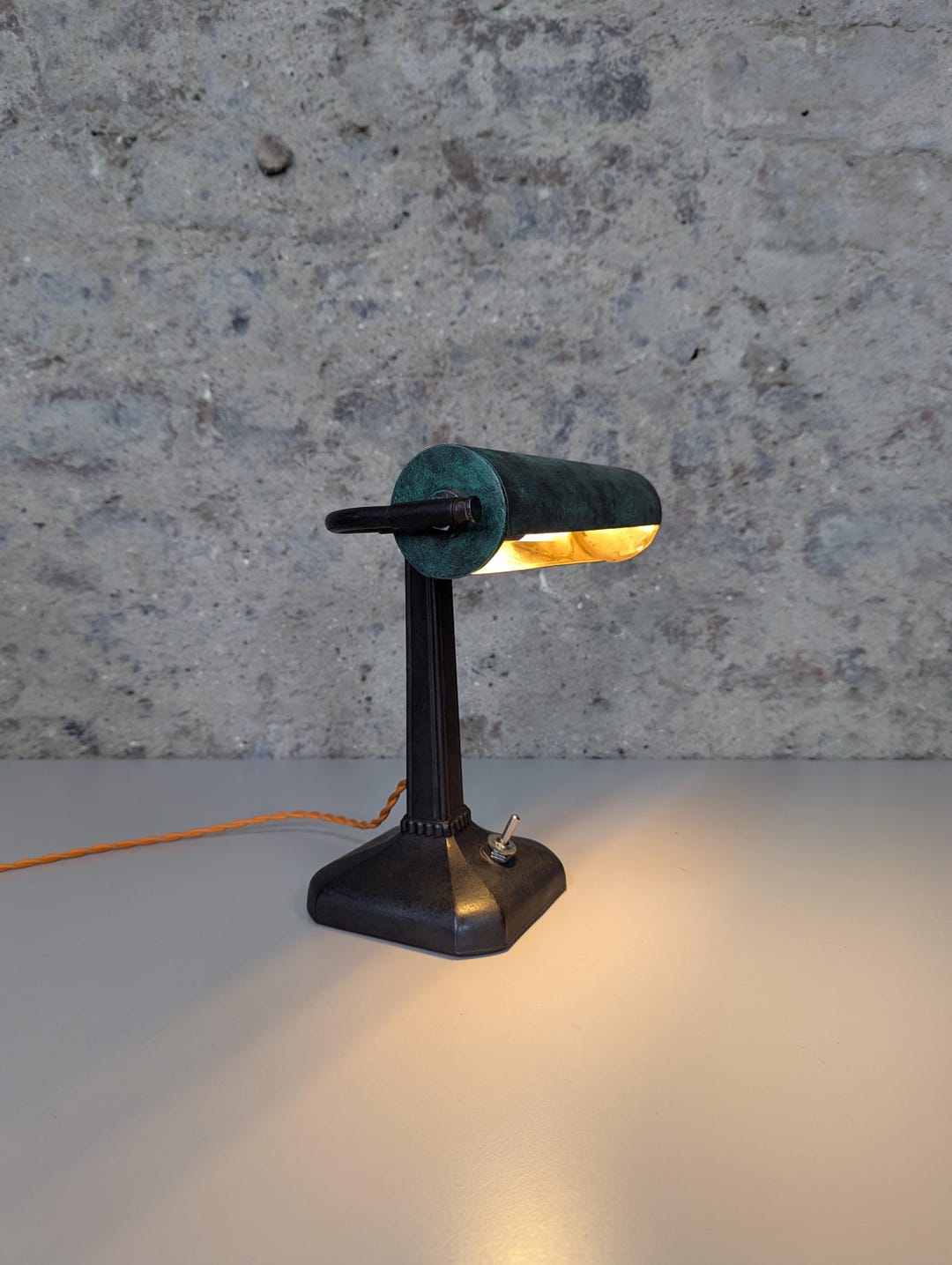 Vintage Metal Banker's Desk Lamp, 1930s - Etsy