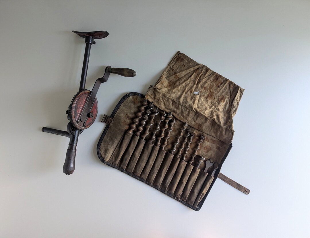 Antique Vintage Set of Hand Drill & Drill Bits for Wood, 1930's 50's - Etsy