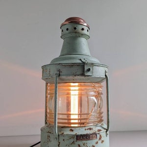Anker Ship's Marine Lantern Upcycled to Accent Table Floor Lamp - Etsy UK