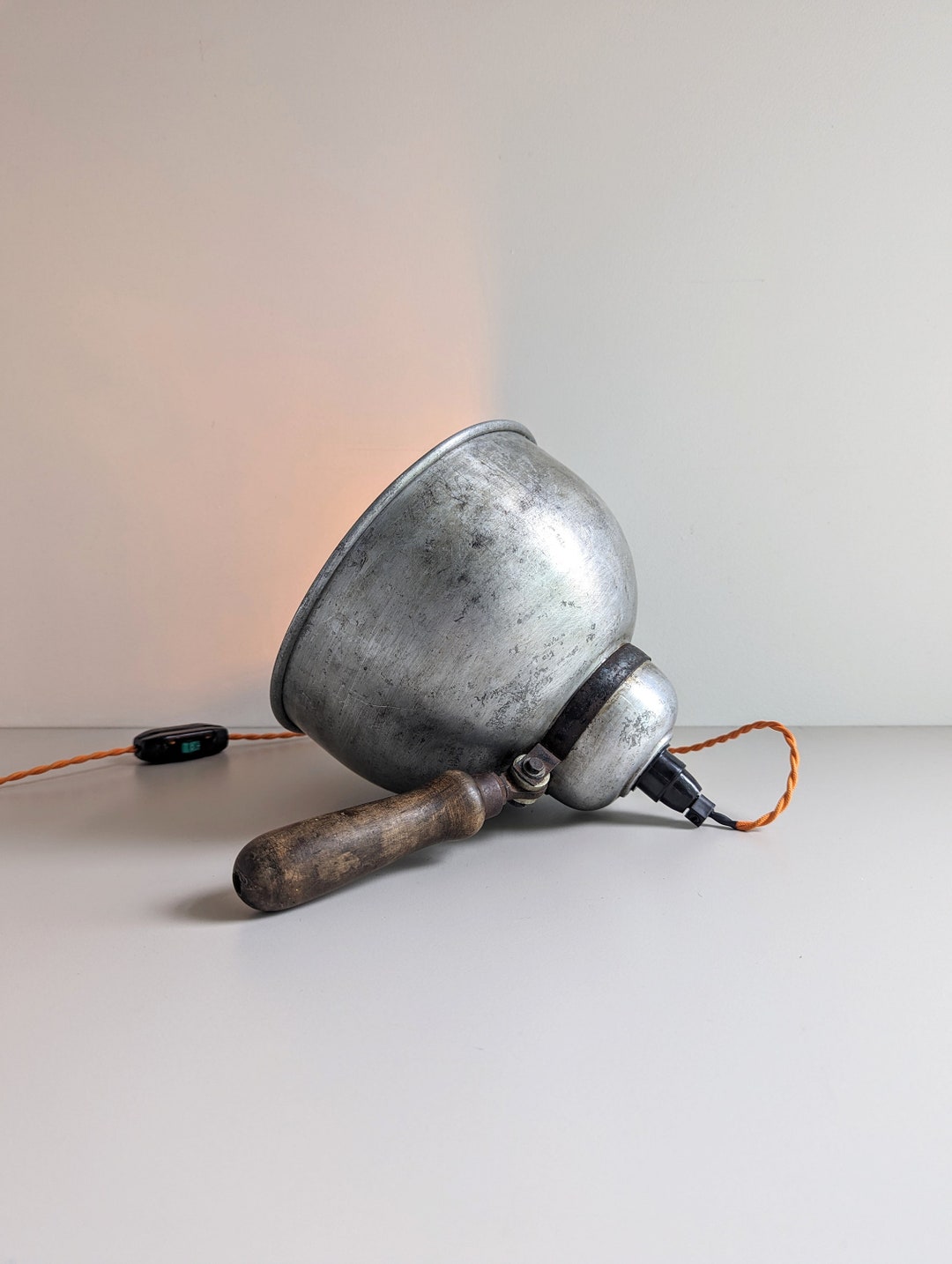 Vintage Aluminium Wood-handled Mechanics Workshop Inspection Lamp - Etsy